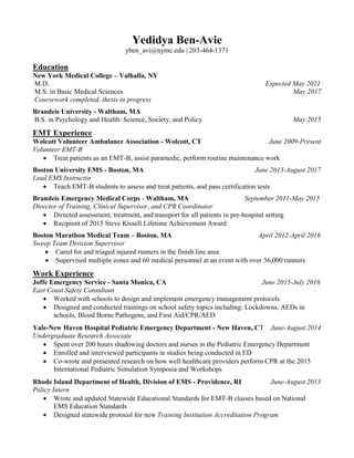 Yedidya Ben-Avie resume | PDF