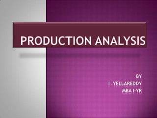 production analysis | PPTX | Business | Business and Finance