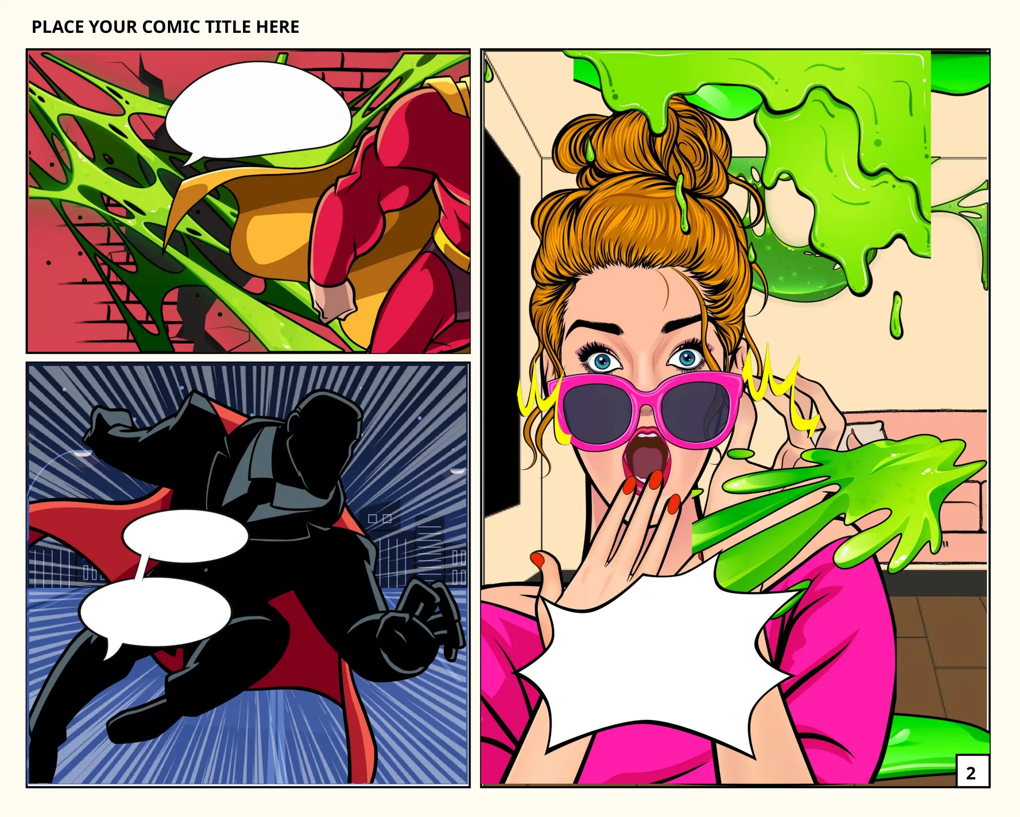 Yellow and Blue Bright Colourful Illustrative Superhero Comic Strip.pptx