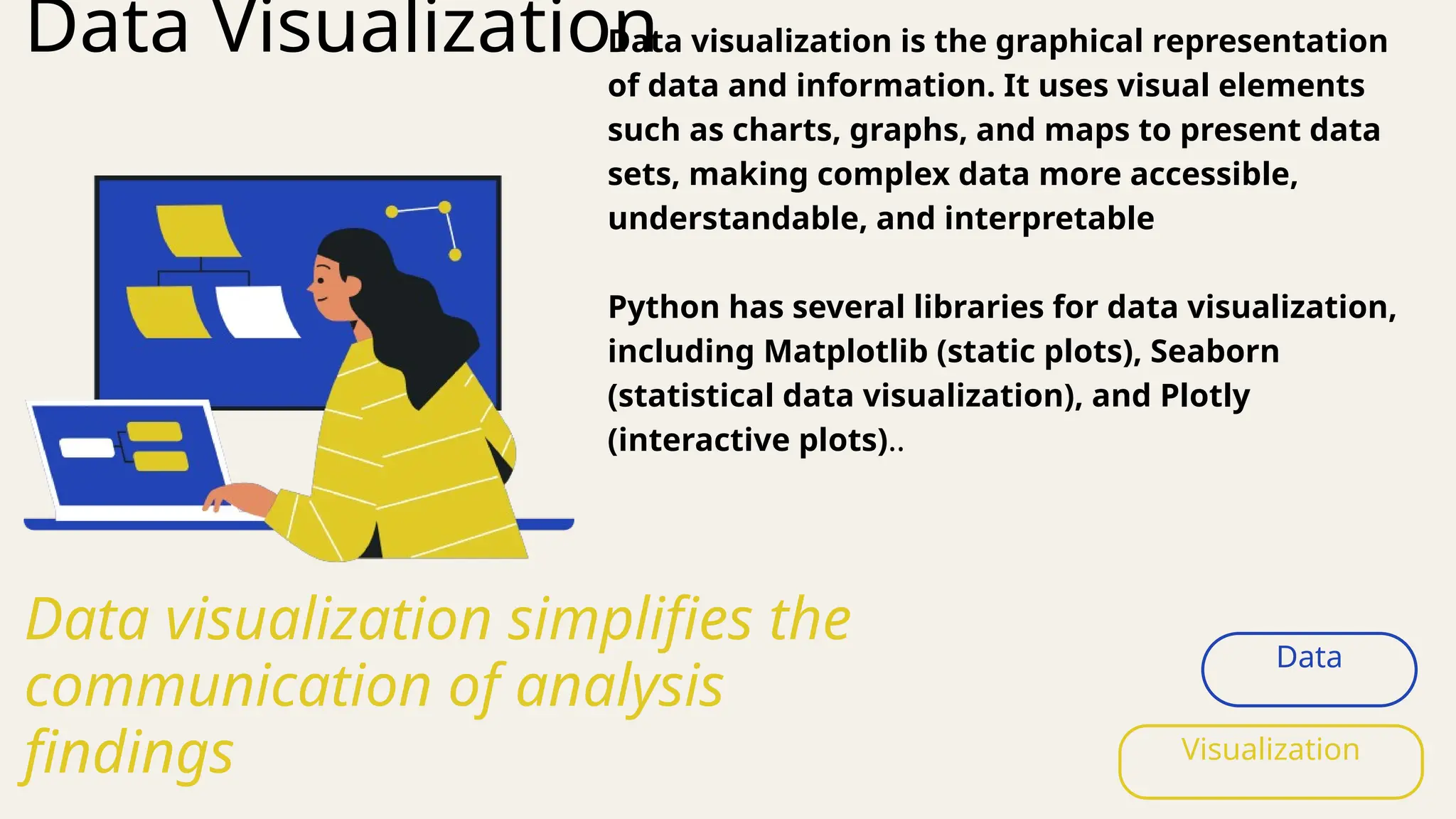 Yellow and blue Data Visualization Basics illustrated presentation.pptx