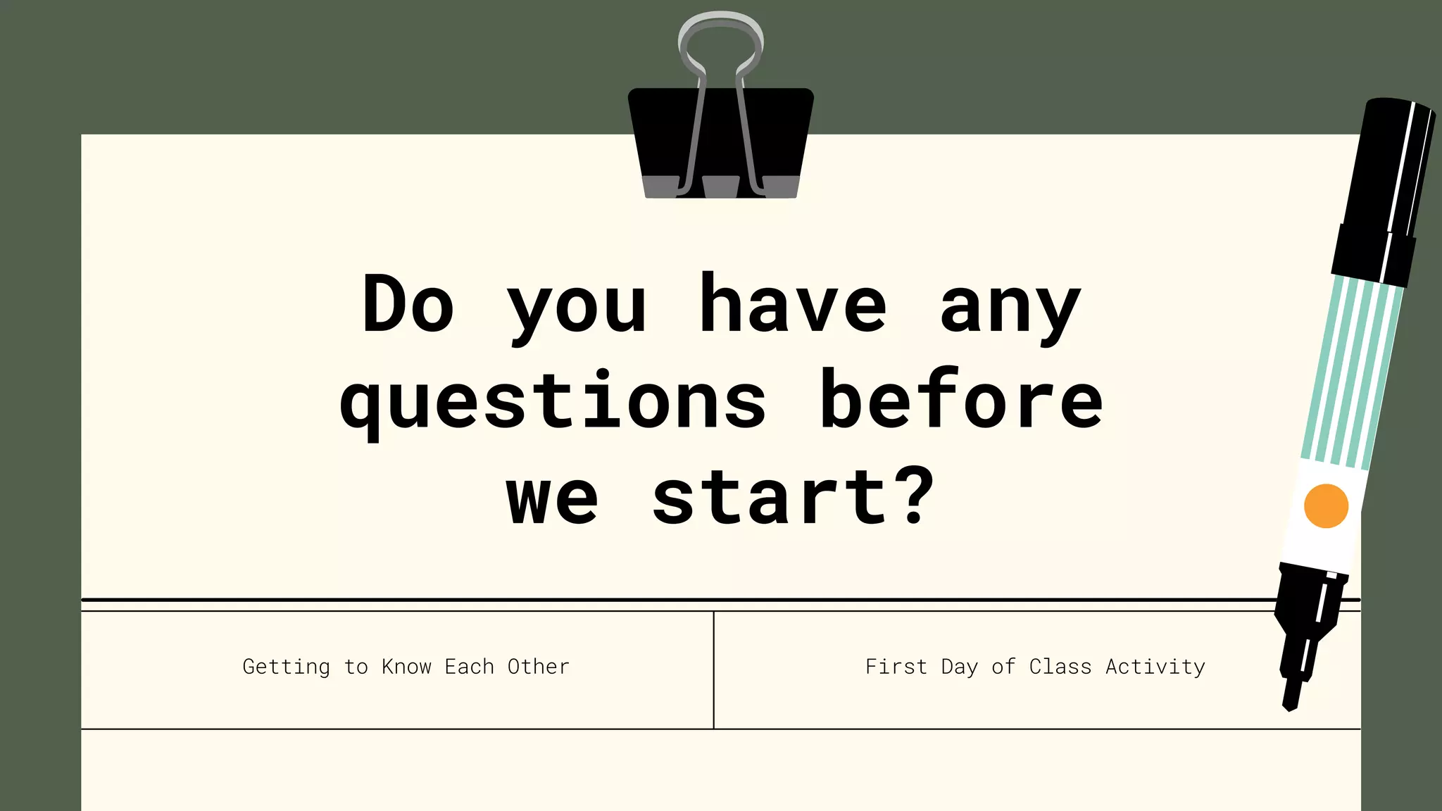 Yellow and Green School Supplies Ice Breaker Human Bingo Education ...