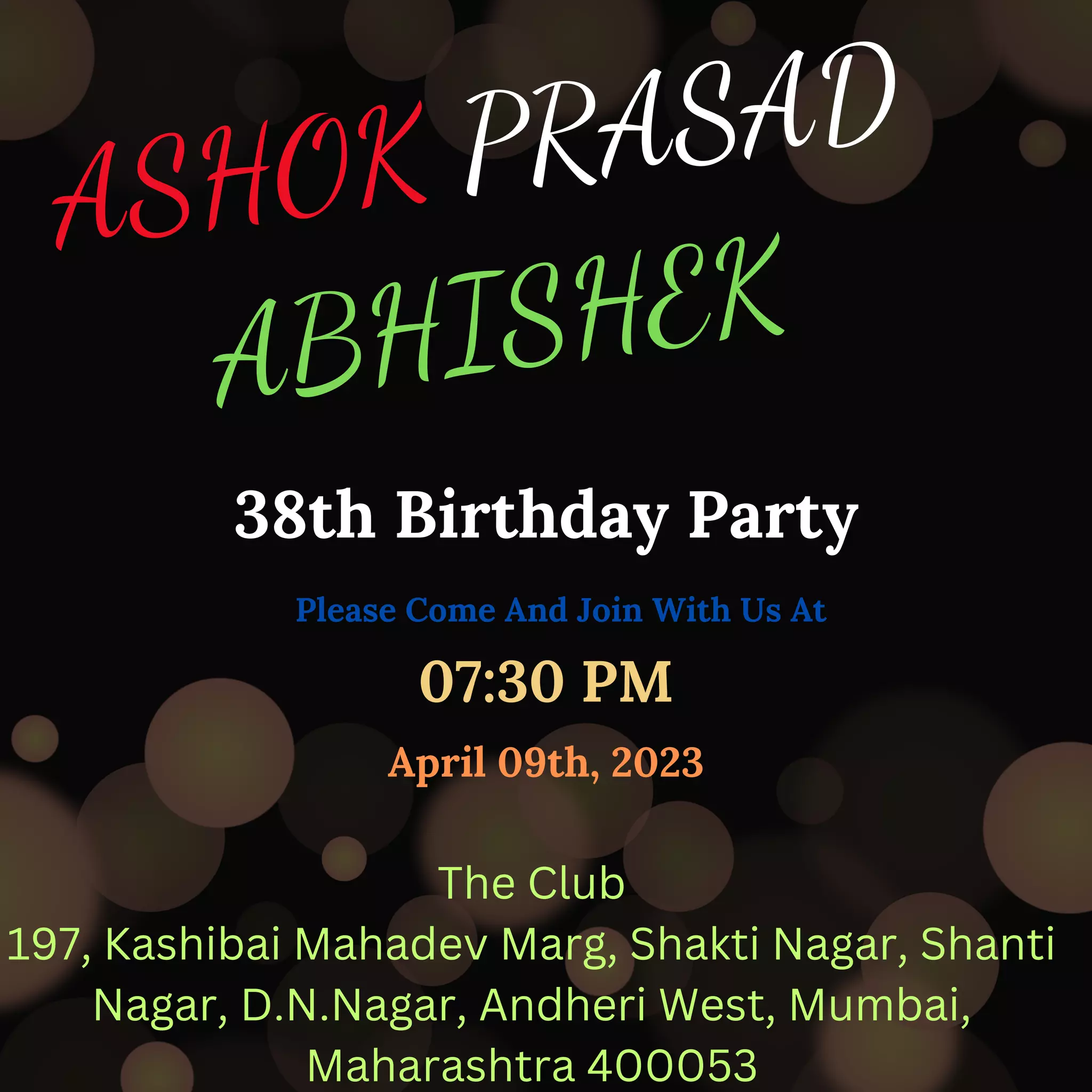 Happy Birthday Mr. Ashok prasad Abhishek | PDF