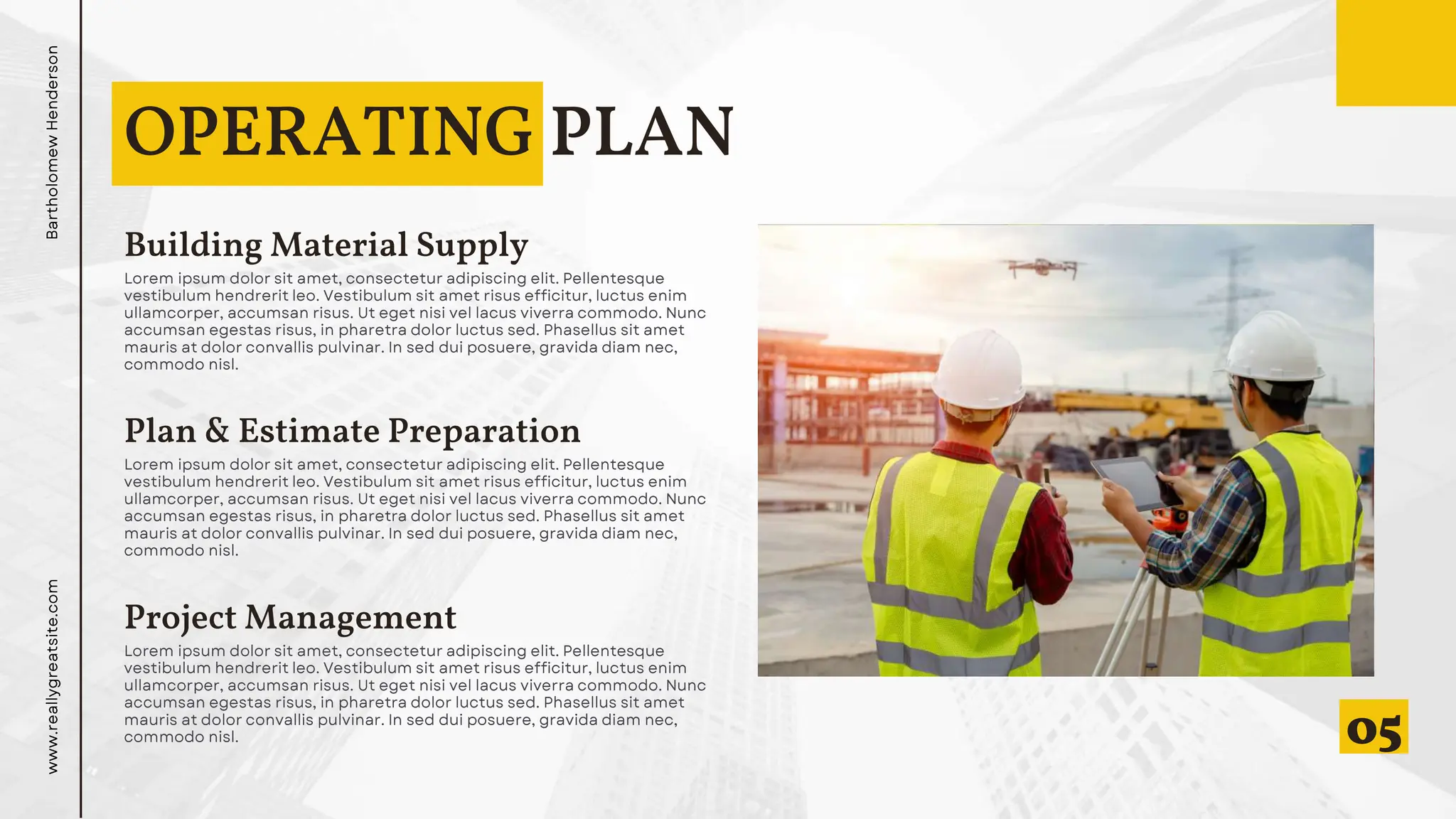 Yellow And White Simple Modern Civil Engineering Business Plan ...