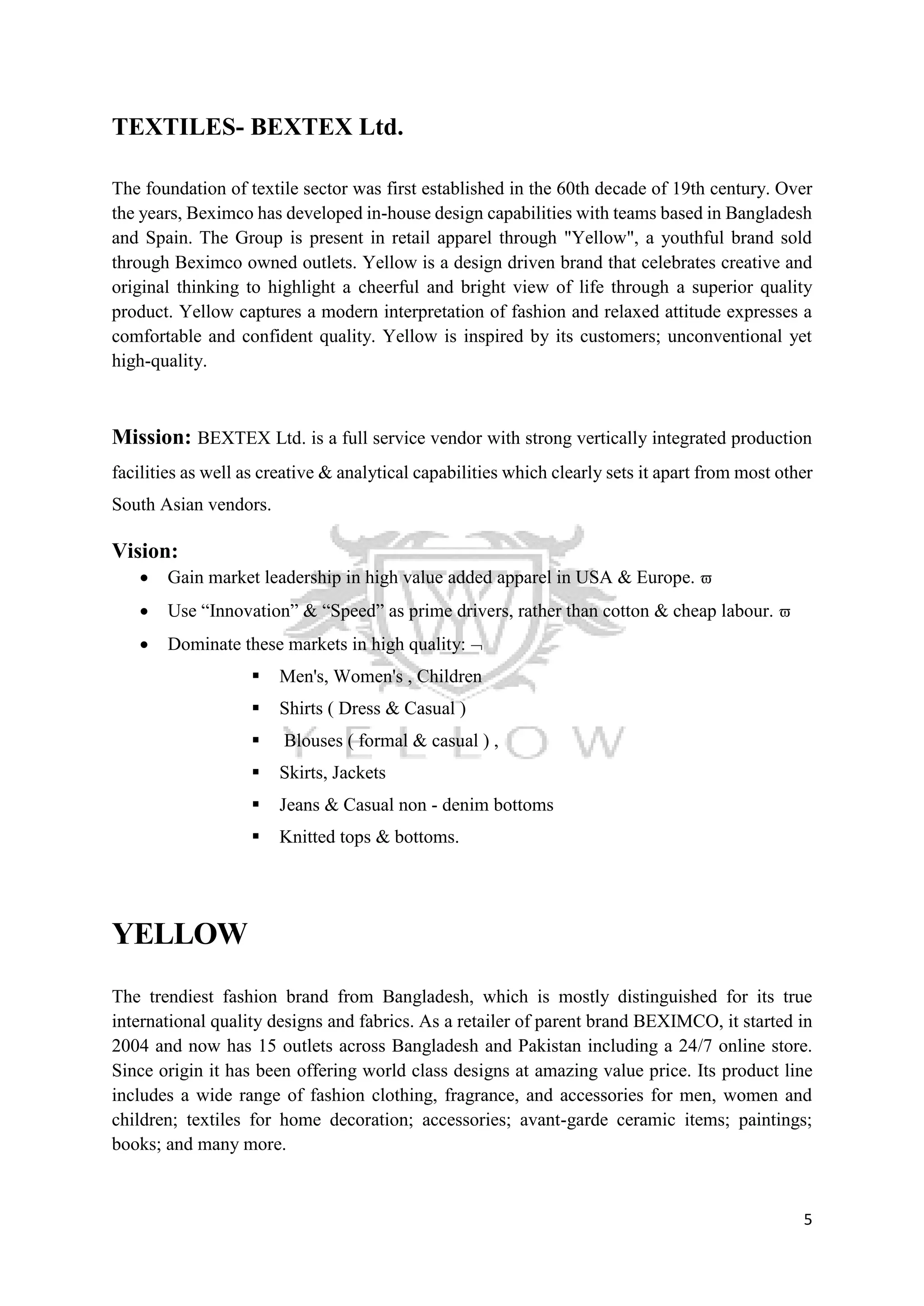 Marketing strategy of Yellow brand of beximco | PDF