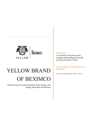 Marketing strategy of Yellow brand of beximco | PDF