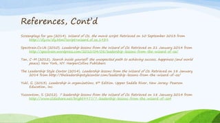 The Yellow Brick Road of Leadership - Lessons from the Wizard of Oz | PPTX