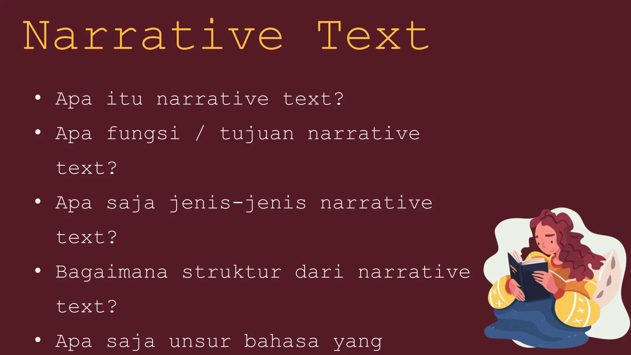 Narrative Text Structure and Features for Junior High School Students | PPT