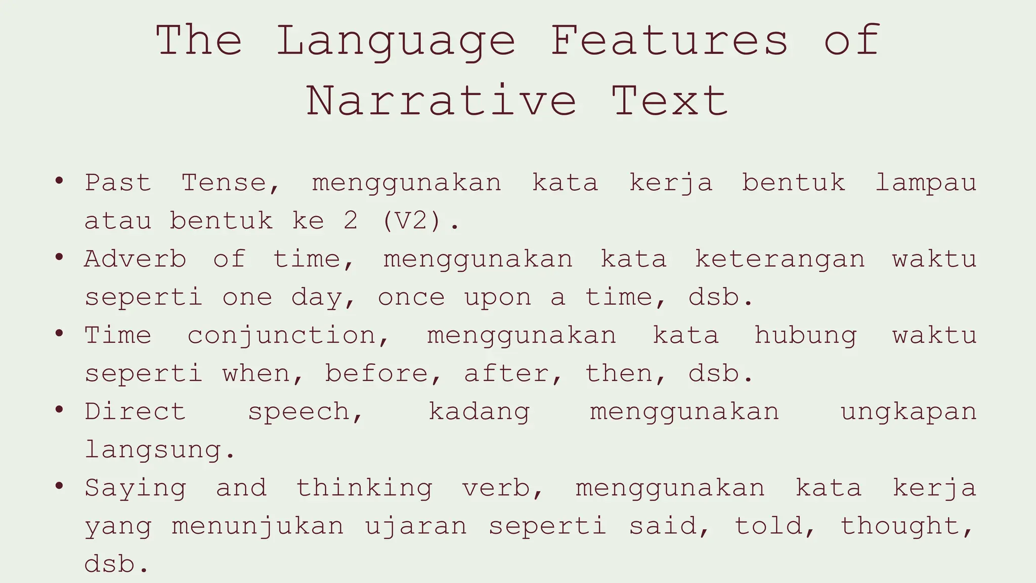 Narrative Text Structure and Features for Junior High School Students ...