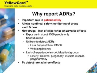 Yellow Card System of ADR reporting in UK | PPT