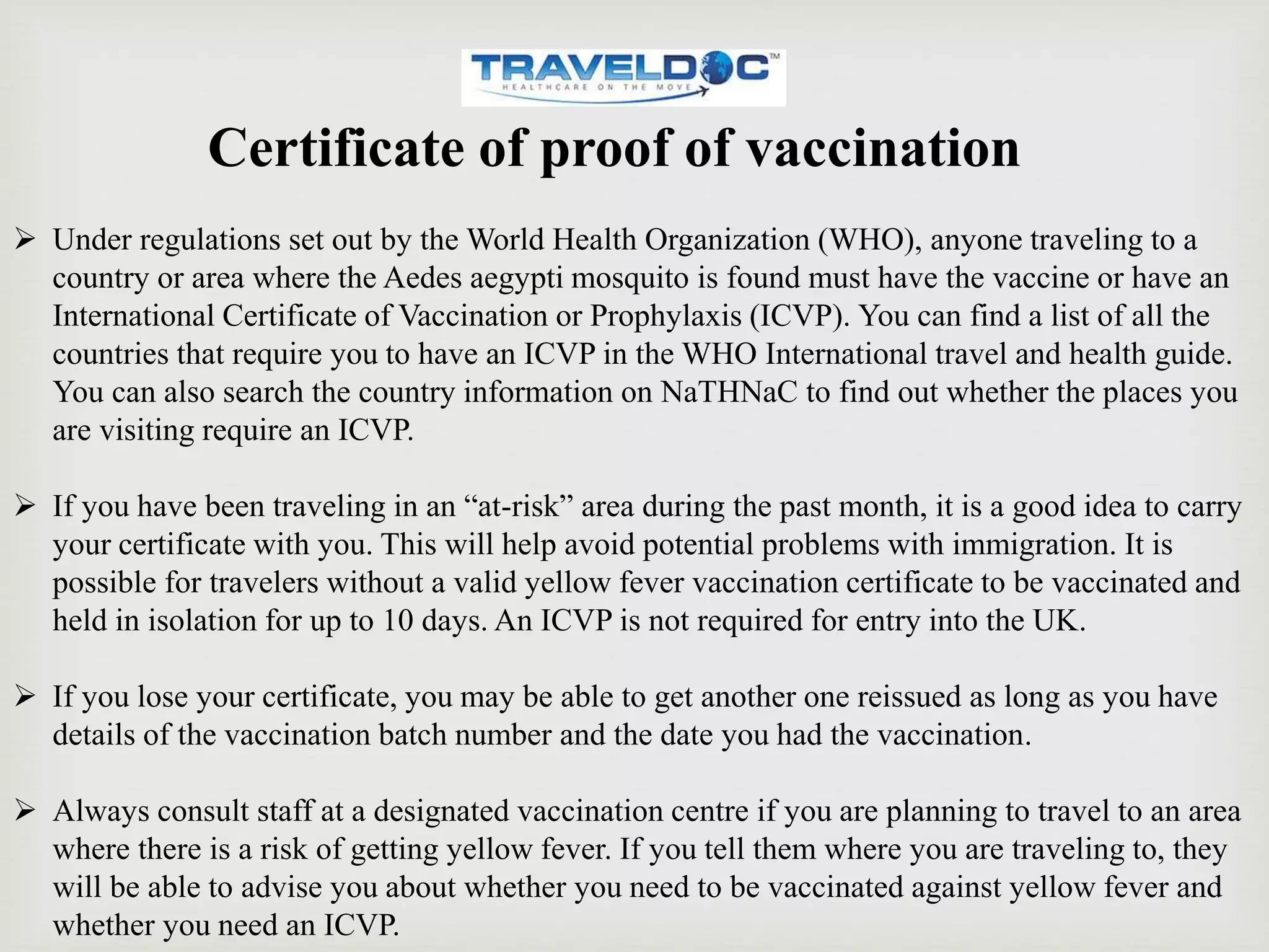 Yellow fever vaccination | PPTX