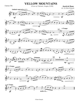 Yellow Mountains - Jacob de Haan - Set of Clarinets | PDF