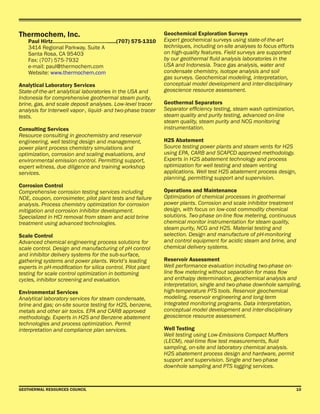 GRC 2018 Registry of Geothermal Services and Equipment | PDF
