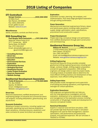 GRC 2018 Registry of Geothermal Services and Equipment | PDF