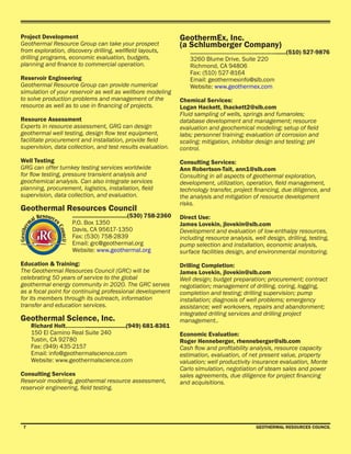 GRC 2018 Registry of Geothermal Services and Equipment | PDF