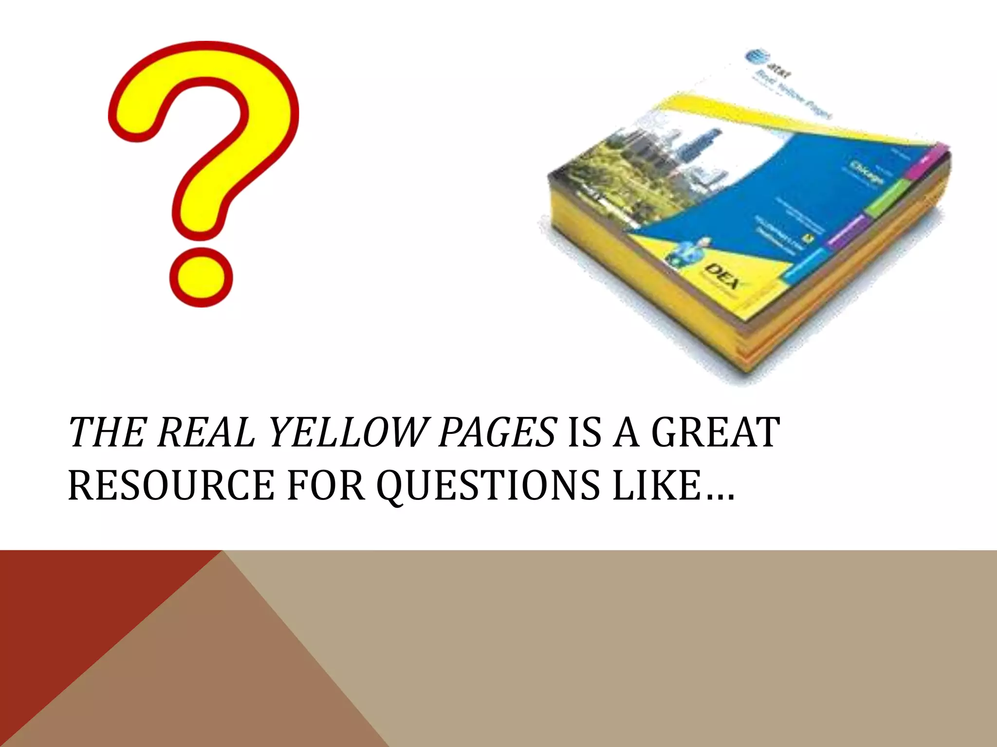 Yellow Pages: A Ready Reference Presentation | PPTX