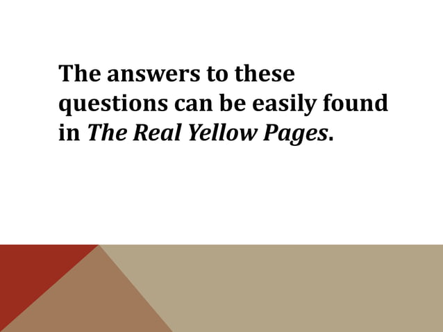 Yellow Pages: A Ready Reference Presentation | PPT