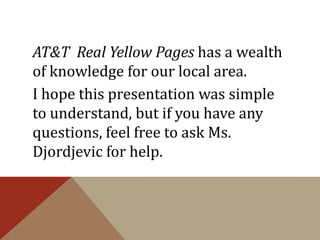 Yellow Pages: A Ready Reference Presentation | PPTX