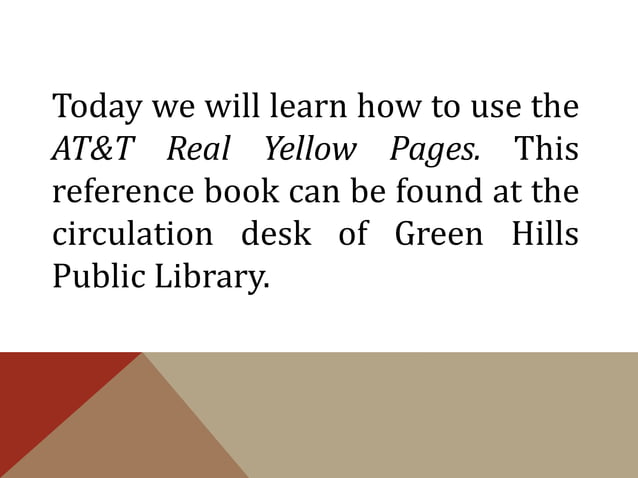 Yellow Pages: A Ready Reference Presentation | PPTX | Desktop ...