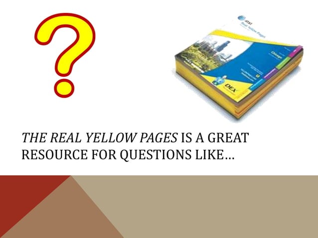 Yellow Pages: A Ready Reference Presentation | PPT