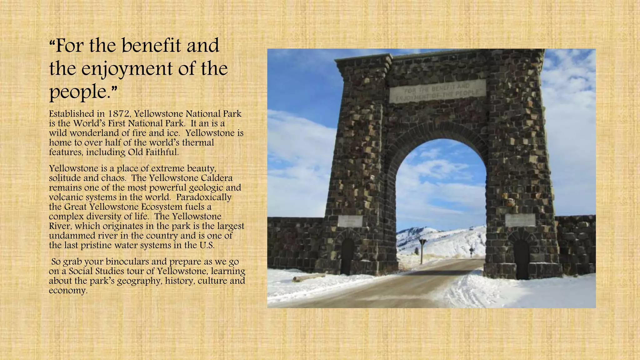Yellowstone National Park Geography | PPTX