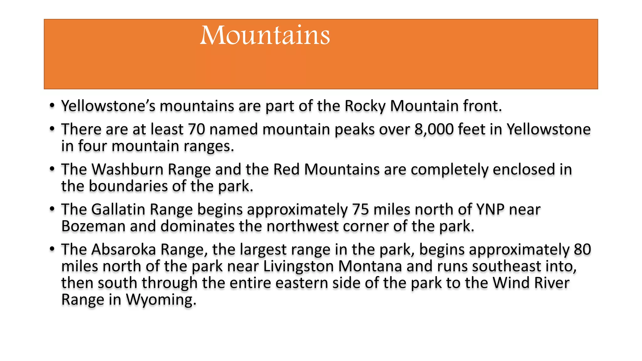 Yellowstone National Park Geography | PPTX