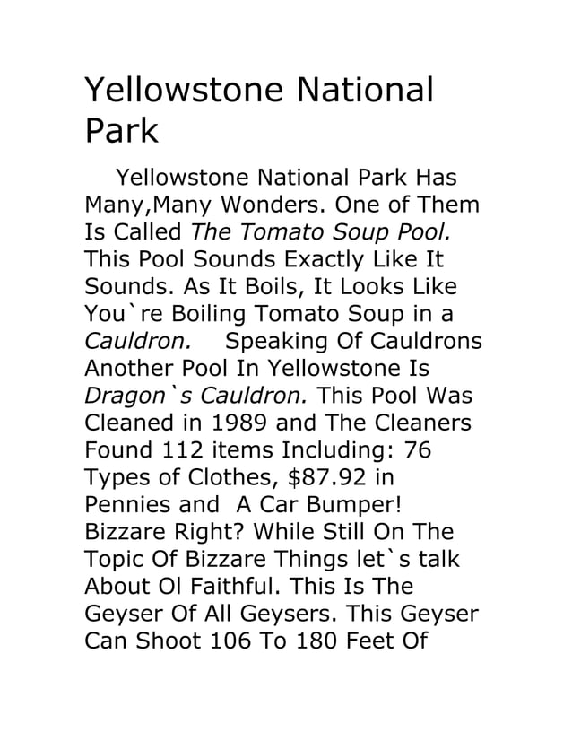 Yellowstone national park_report_project | DOC