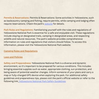 Yellowstone National Park trip planner | PDF