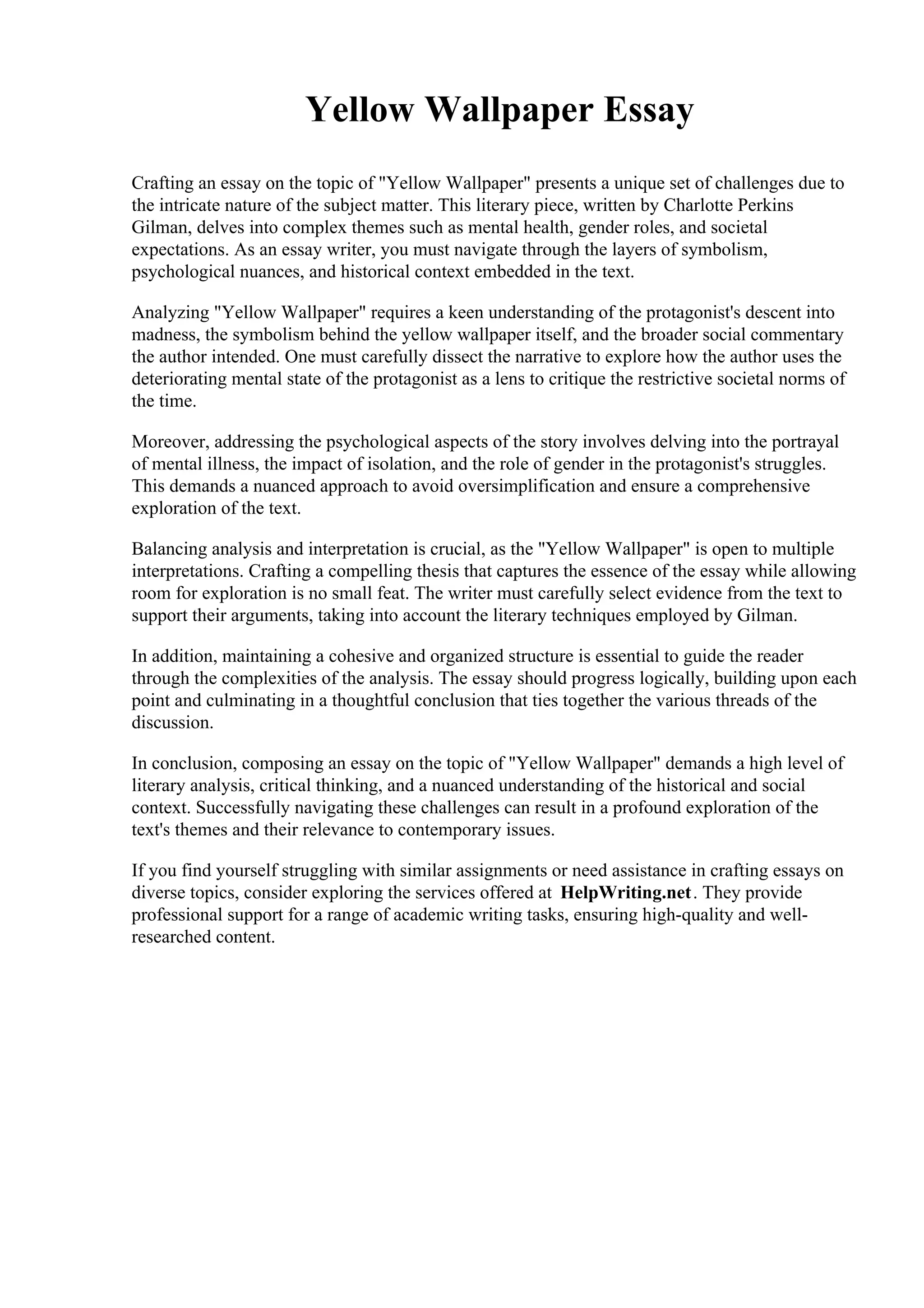 Yellow Wallpaper Essay.pdf