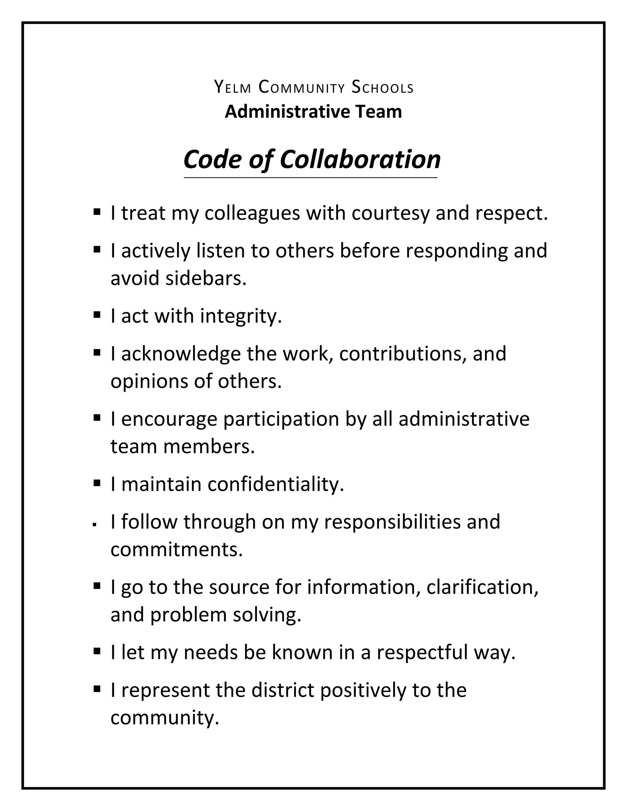 Yelm Admin Team Code | DOC