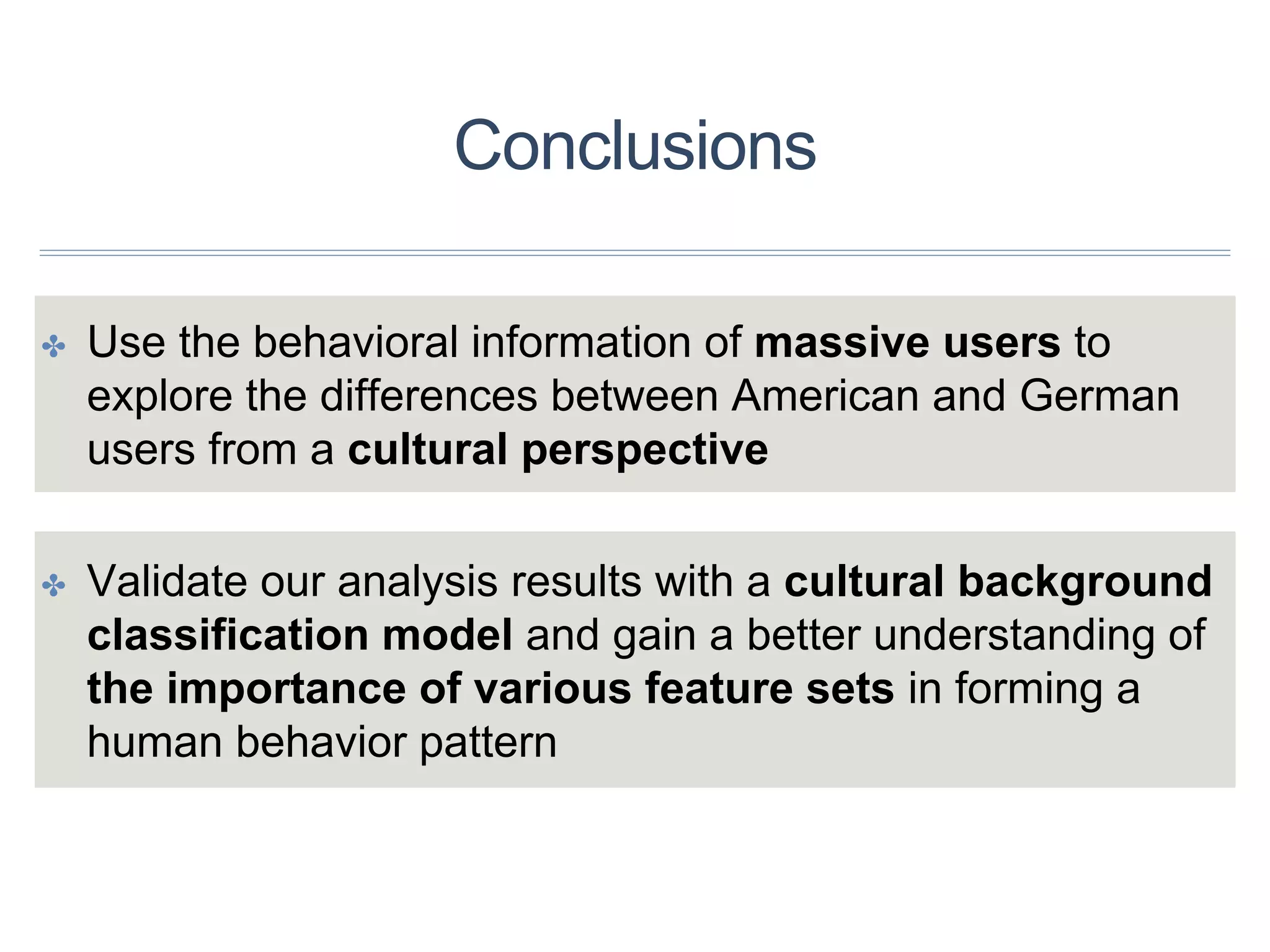 Understanding the Behavioral Differences Between American and German ...