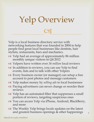 Yelp Overview - Final | PDF