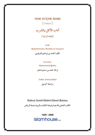 Yeme Ve Icme Adabi | PDF