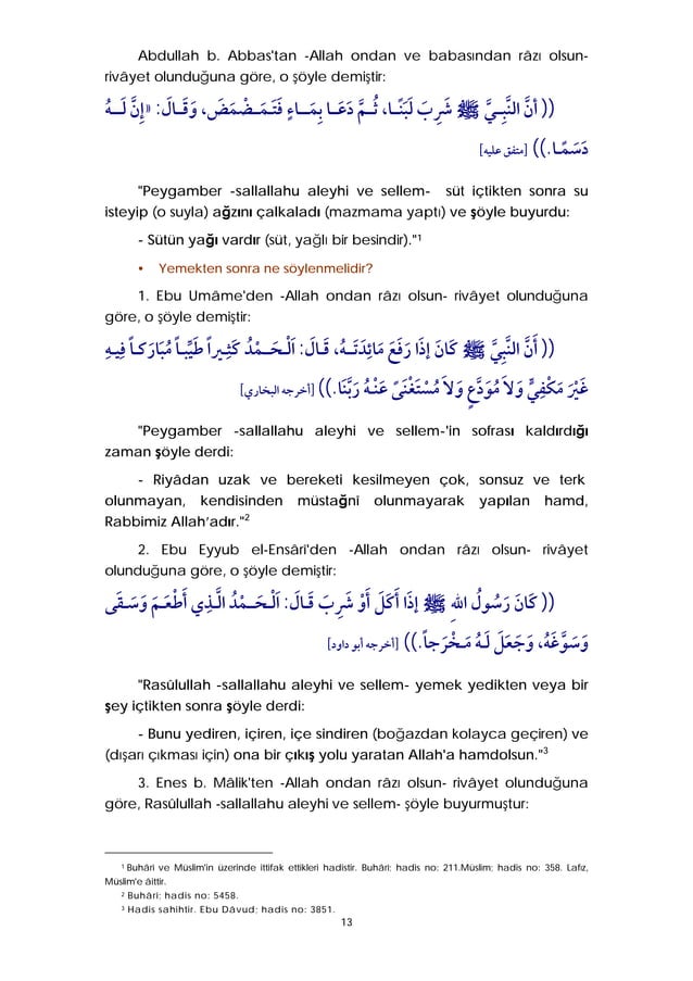 Yeme Ve Icme Adabi | PDF