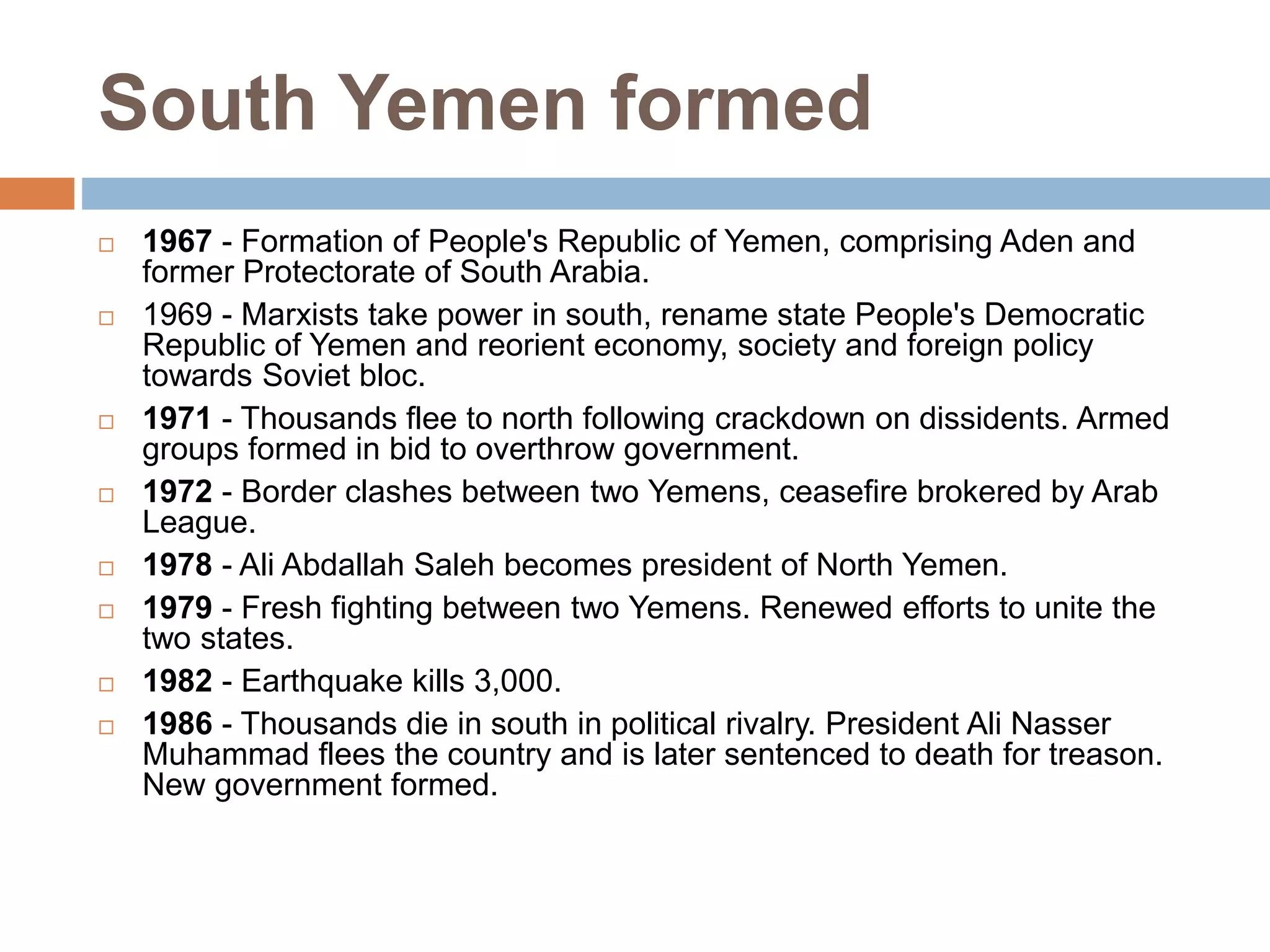 Yemen conflict Timeline | PPTX