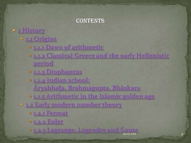 History of Number Theory | PPTX