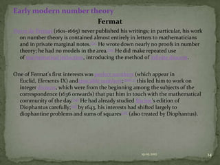 History Of Number Theory | PPTX