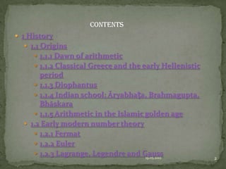 History Of Number Theory | PPTX