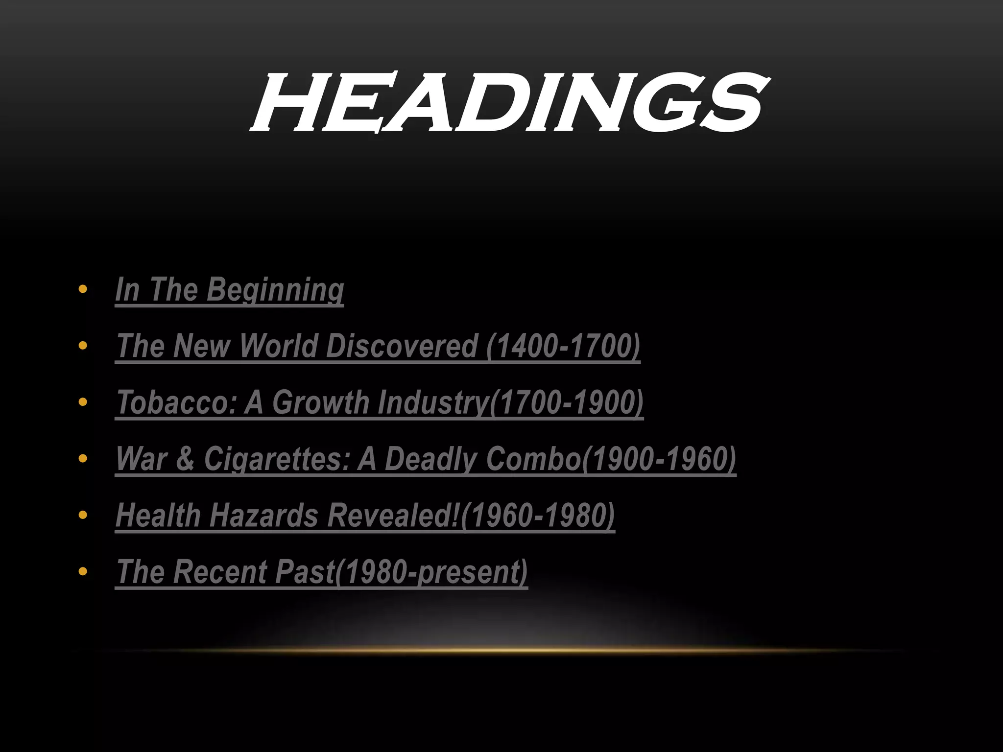 History of Smoking | PPTX