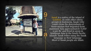 REPORT TEXT, SASAK TRIBE & EARTHQUAKE | PPTX