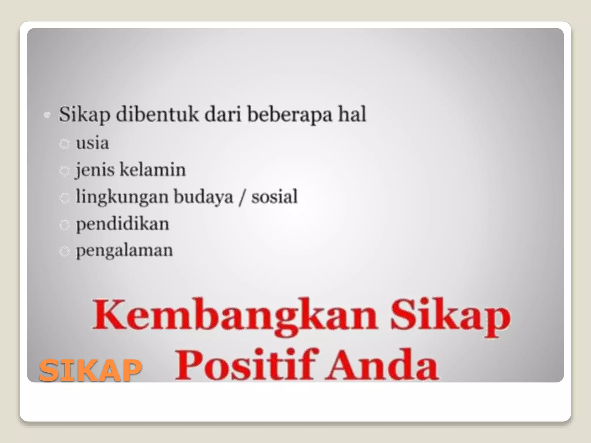 Membangun konsep diri yang positif dalam bekerja | PPTX