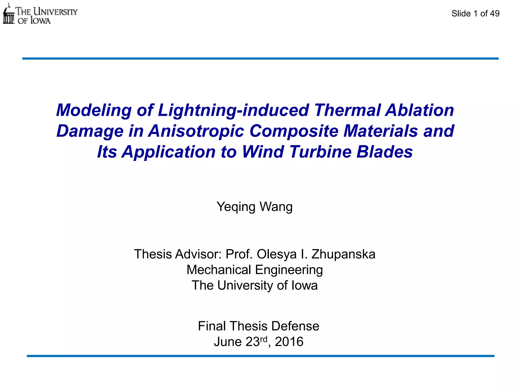 Modeling of Lightning-induced Thermal Ablation Damage in Anisotropic ...