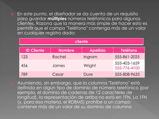 Normalizacion de una base de dat