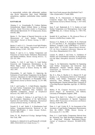 Yer yüzey sicakliğinin becker ve li–1990 algori̇tmasina bağli | PDF
