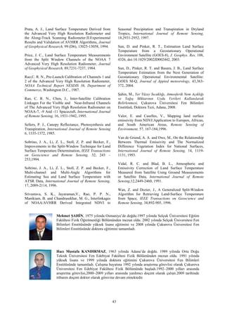Yer yüzey sicakliğinin becker ve li–1990 algori̇tmasina bağli | PDF