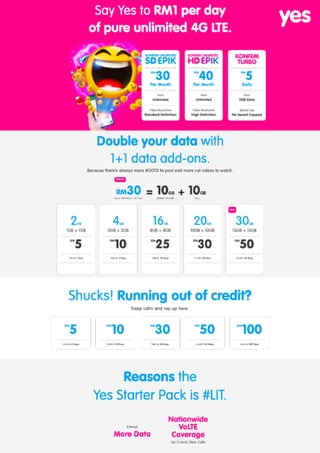 Yes 4G Prepaid Plans Malaysia | PDF
