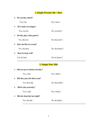 Yes/No Question examples (by: Hussain Alghawi) | PDF