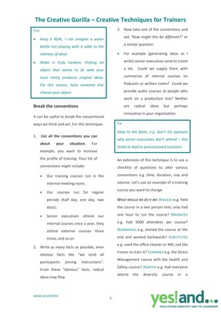 Yes! And...Creative Techniques For Trainers | PDF