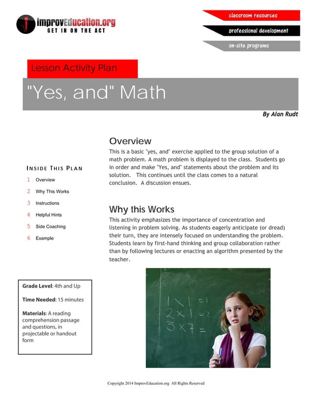 "Yes, and" Math | PDF