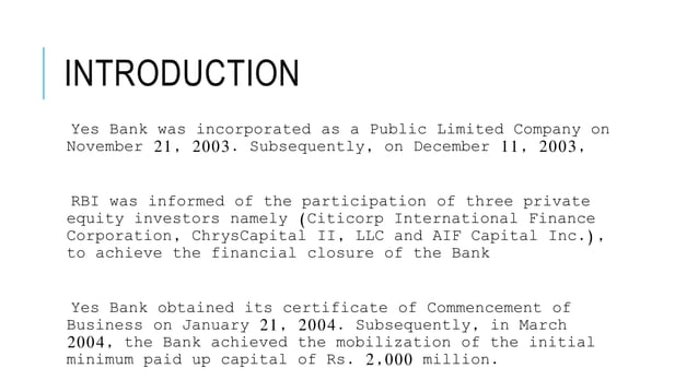 YES BANK CASE STUDY.pptx | Business Banking & Finance | Business