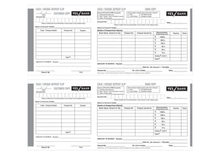 Yes bank deposit slip | PDF